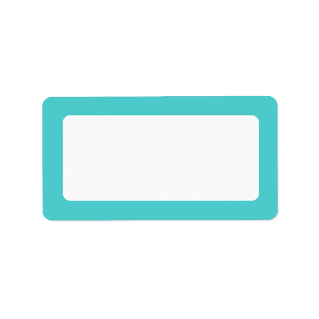 Aqua blue border blank label | Zazzle