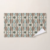 Aqua Blue Brown Aztec Pattern Bath Towel Set | Zazzle
