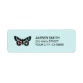 Aqua Blue Butterfly Watercolor Nature Label | Zazzle