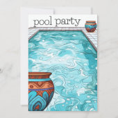 Aqua Blue Customizable Pool Party Invitation | Zazzle