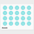 Aqua Blue Hand Made Modern Calligraphy Business Classic Round Sticker ...