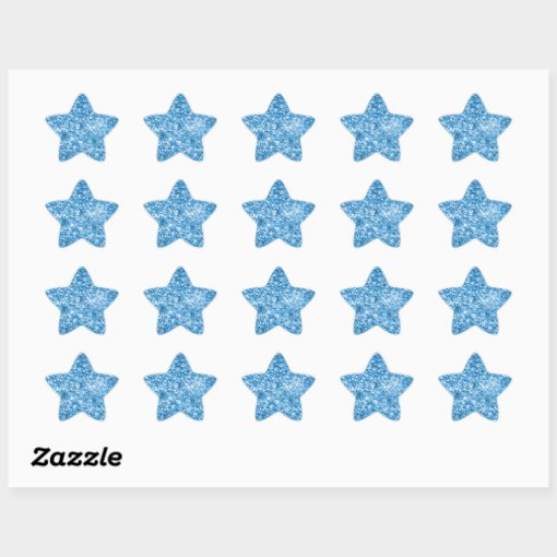 Aqua Blue Jewel Glitter Star Sticker | Zazzle