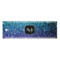 Aqua blue Ombre faux glitter sparkles Monogram Ruler | Zazzle