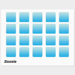 Aqua Blue Ombre Square Sticker | Zazzle