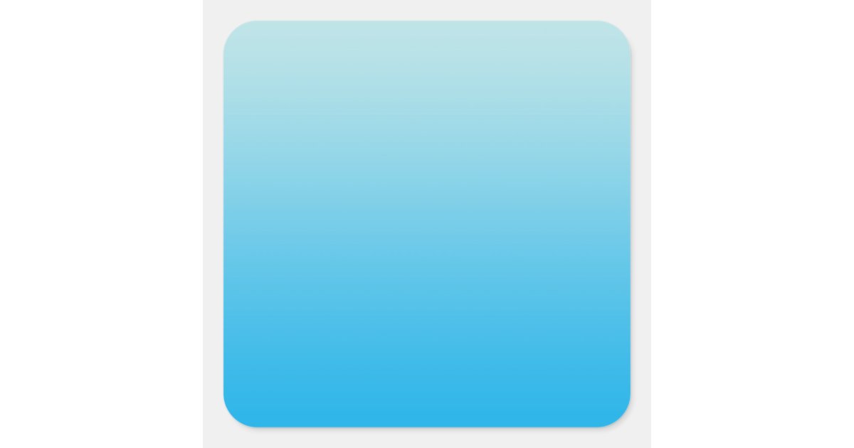 Aqua Blue Ombre Square Sticker | Zazzle