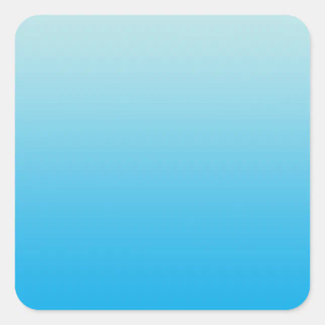 Aqua Blue Ombre Square Sticker | Zazzle