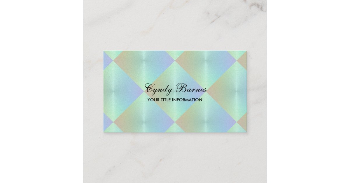 Aqua Blue Pink Pearl Look Tiles Business Card | Zazzle