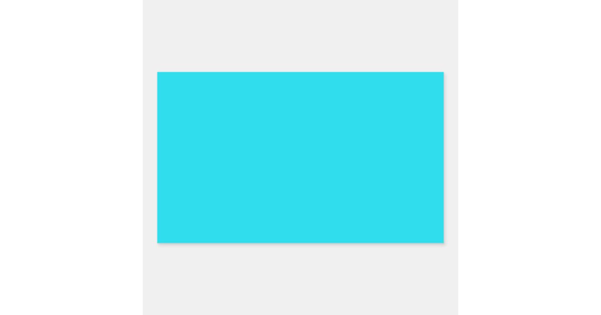 Aqua Blue Rectangle Sticker | Zazzle