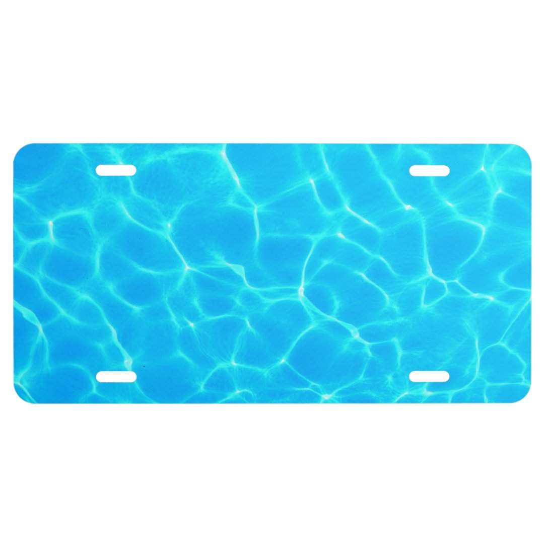 Aqua Blue See -Through Water Pattern License Plate | Zazzle