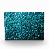 Aqua blue shiny faux glitter sparkles award | Zazzle