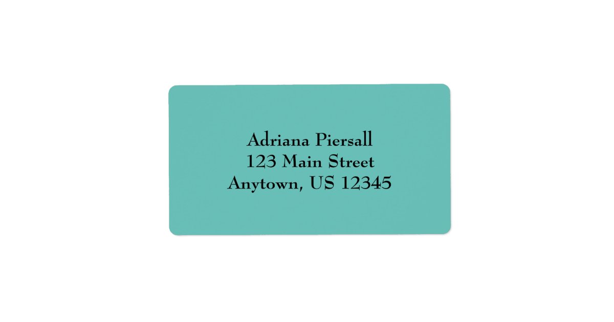 Aqua Blue Simple Plain Shipping Labels | Zazzle