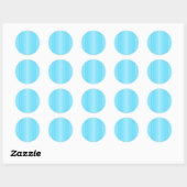 Aqua Blue Stripes Classic Round Sticker | Zazzle