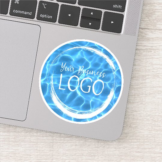 Aqua Blue Swimming Pool Business Logo Circle Sticker | Zazzle.com