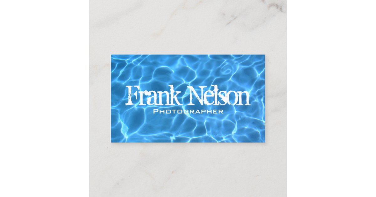 Aqua Blue Swimming Pool Water Photo Business Card | Zazzle