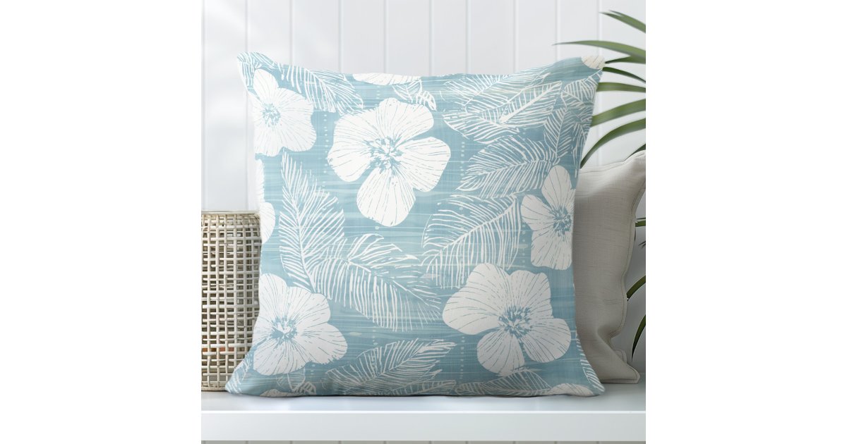 Aqua Blue Tropical Throw Pillow | Zazzle