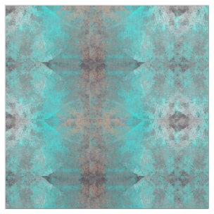 Turquoise Teal Blue Grey Gray Ombre Chevron Fabric | Zazzle