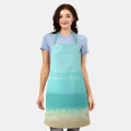 Aqua blue water/painted beach seashore apron | Zazzle