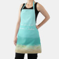 Aqua blue water/painted beach seashore apron | Zazzle