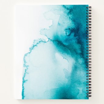 Aqua Blue Watercolor Background Notebook | Zazzle