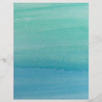 Aqua blue watercolor wedding stationery paper | Zazzle