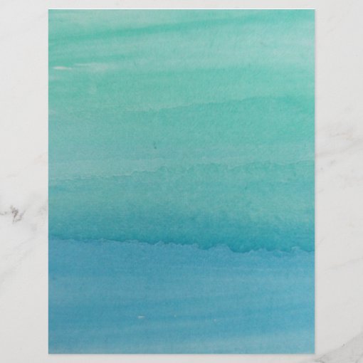 Aqua blue watercolor wedding stationery paper | Zazzle