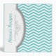 Aqua blue, white chevron with frame recipe 3 ring binder | Zazzle