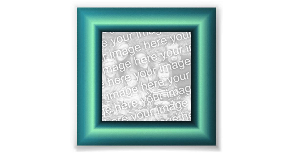 Aqua Border Photo Print | Zazzle