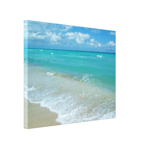 Aqua Bright Blue Beach Waves Canvas Print | Zazzle