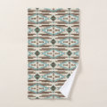 Aqua Brown Aztec Pattern Monogram Bath Towel Set | Zazzle