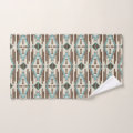 Aqua Brown Aztec Pattern Monogram Bath Towel Set | Zazzle