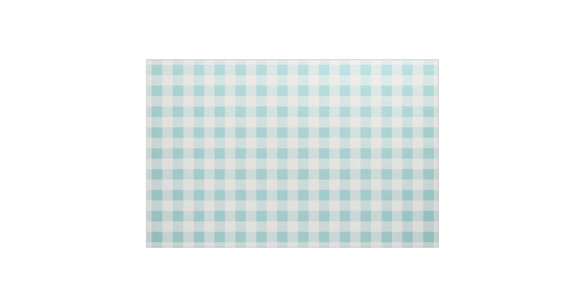 Aqua Buffalo Check Pattern Fabric | Zazzle