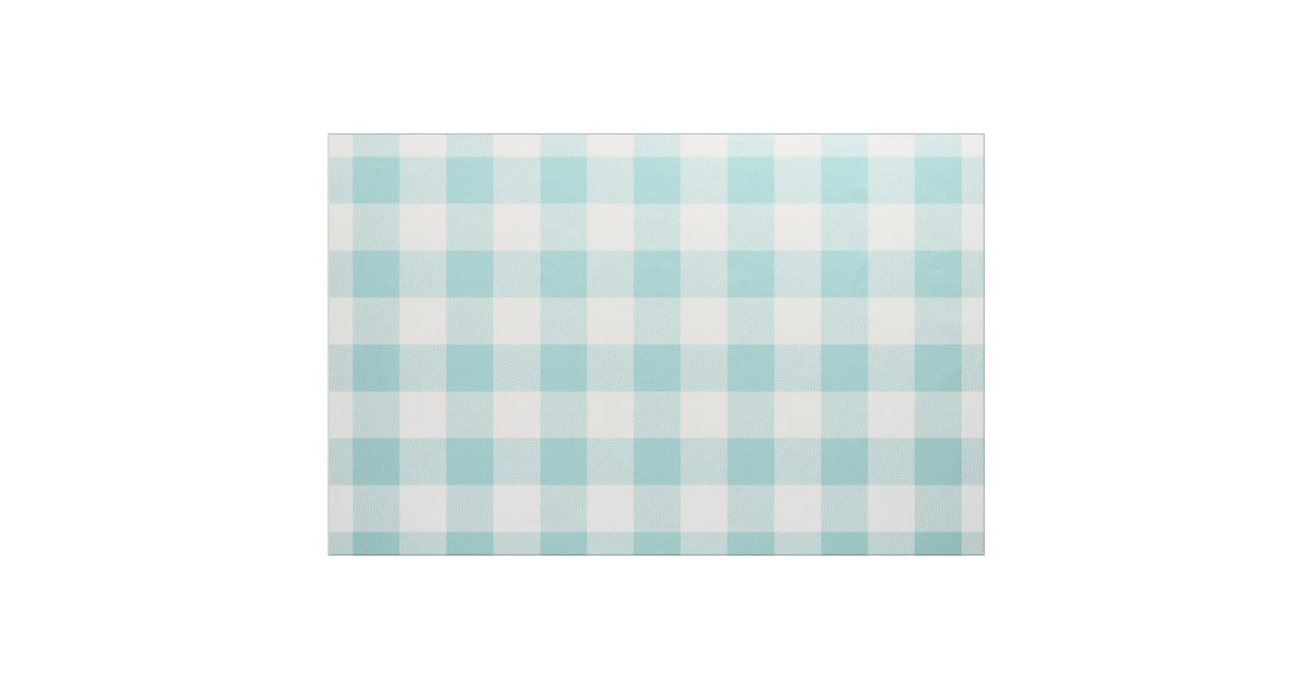 Aqua Buffalo Check Pattern Fabric | Zazzle
