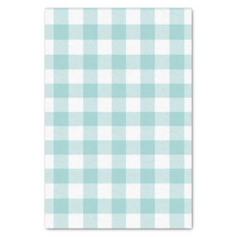 Aqua Buffalo Check Pattern Tissue Paper | Zazzle