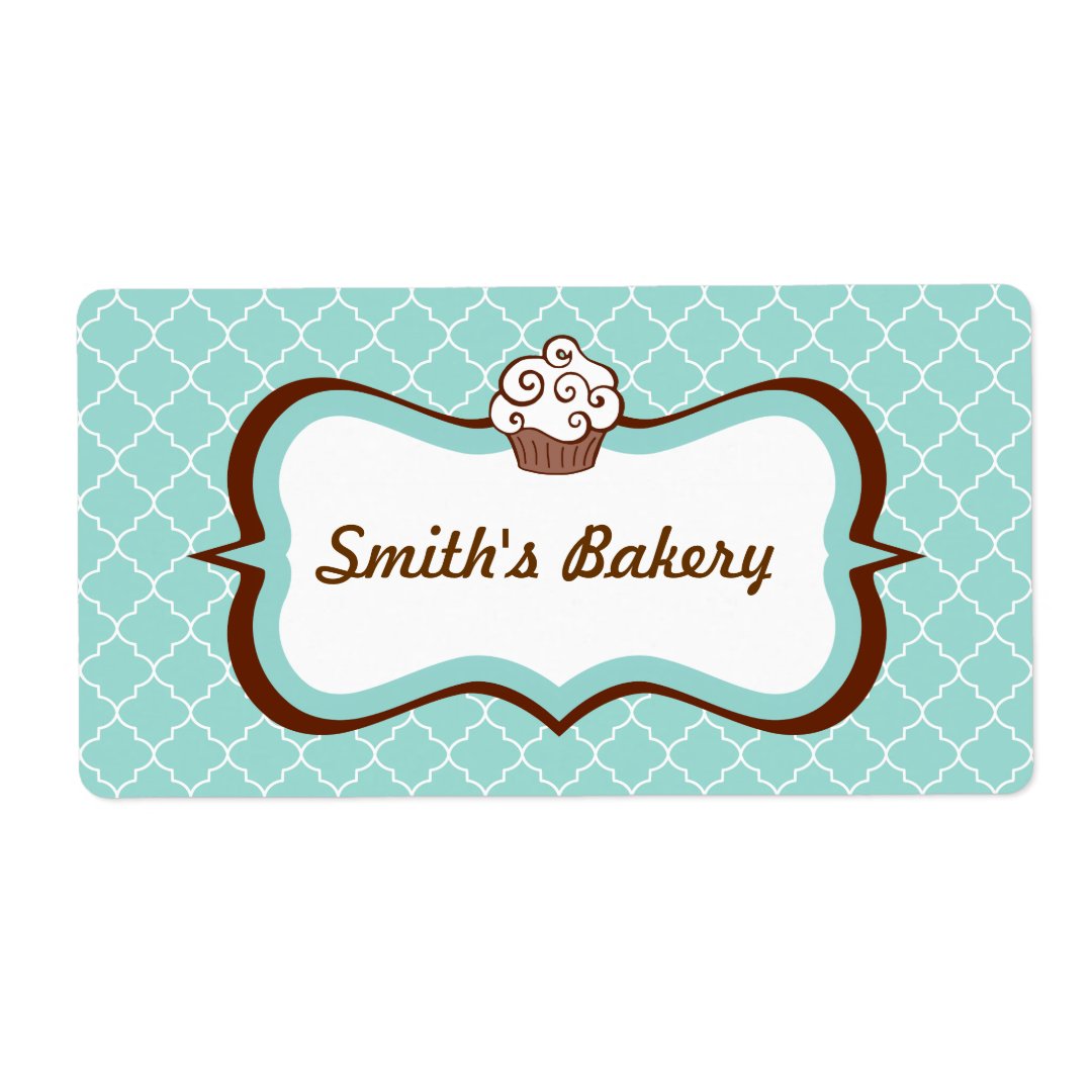 Aqua Business Cupcake Labels | Zazzle