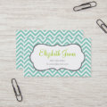 Aqua Chevron Business Card | Zazzle