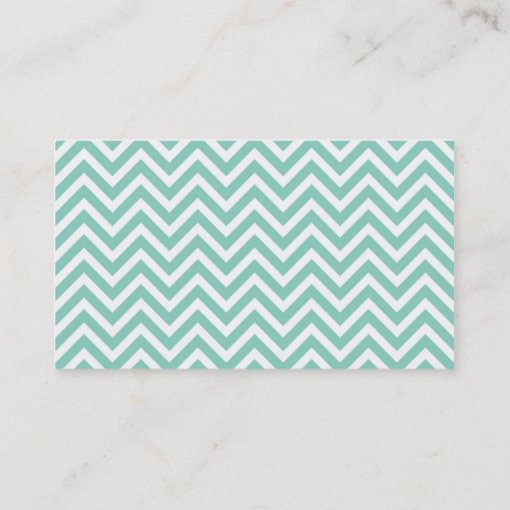 Aqua Chevron Business Card | Zazzle