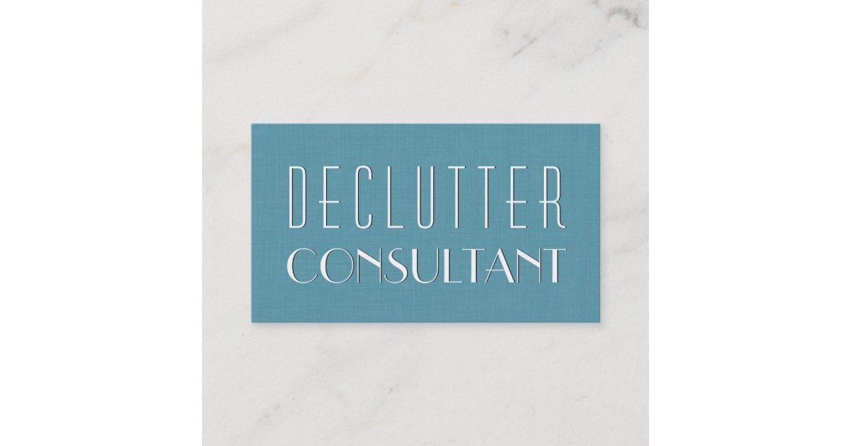 Aqua DECLUTTER CONSULTANT Simple Style V08 Business Card | Zazzle