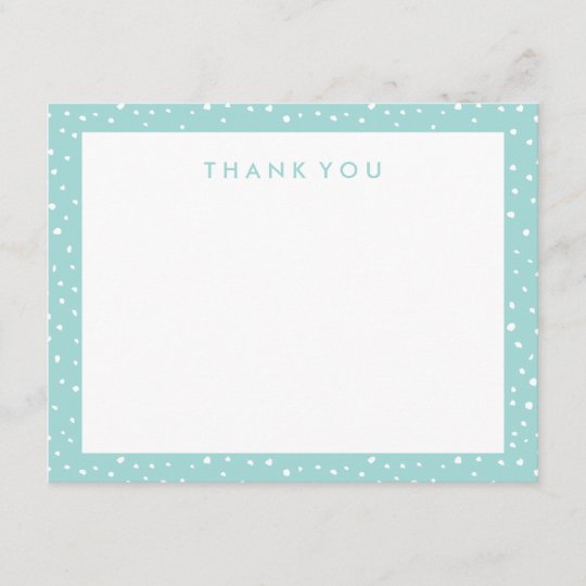 Aqua Dotted Thank You Note Cards | Zazzle.com