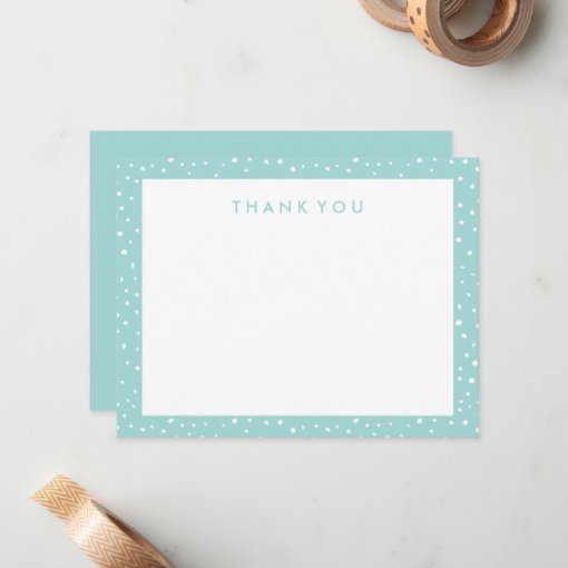 Aqua Dotted Thank You Note Cards | Zazzle