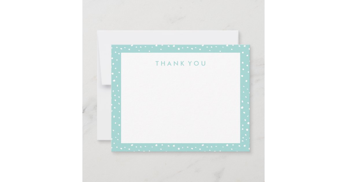 Aqua Dotted Thank You Note Cards | Zazzle
