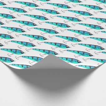 aqua fishing lures wrapping paper | Zazzle