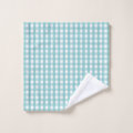 Aqua Gingham Check Pattern Bath Towel Set | Zazzle