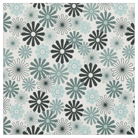 1960's Style Flowers Fabric | Zazzle.com