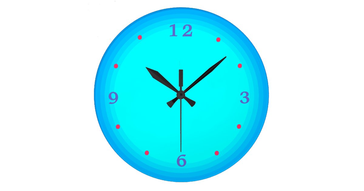 Aqua/green/ Blue Red > Kitchen Clock | Zazzle.com