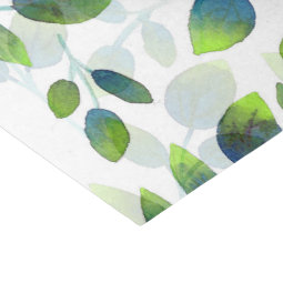 Aqua Green Leaf Pattern Tissue Paper | Zazzle
