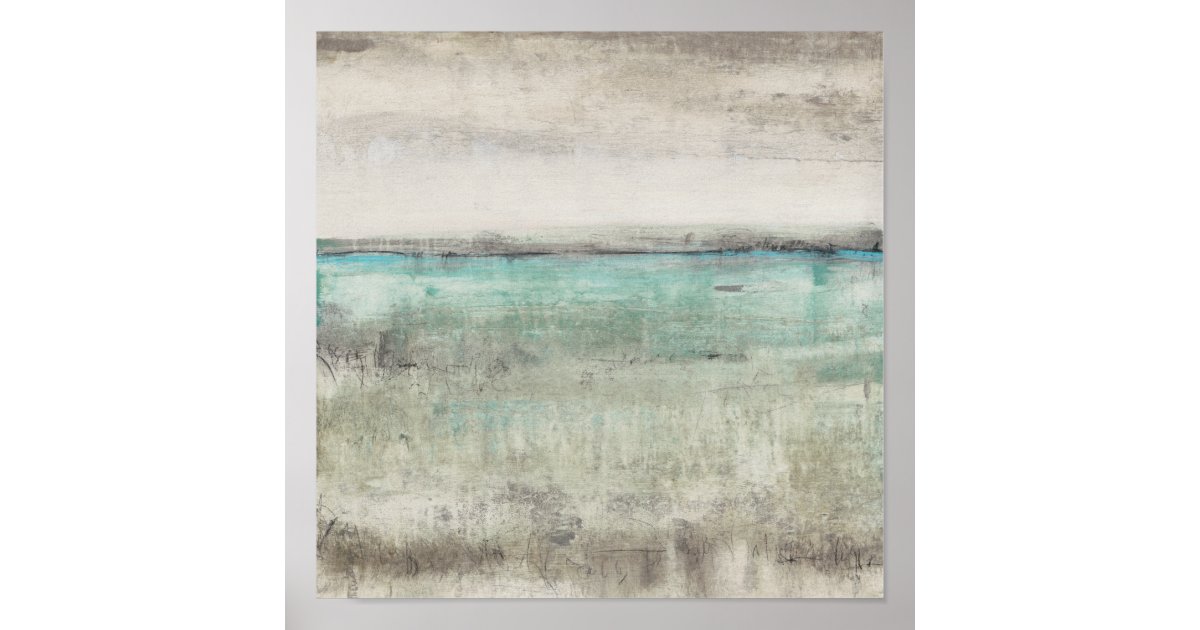 Aqua Horizon Poster | Zazzle