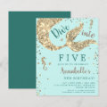 Aqua Mermaid 5th Birthday Budget Invitation | Zazzle