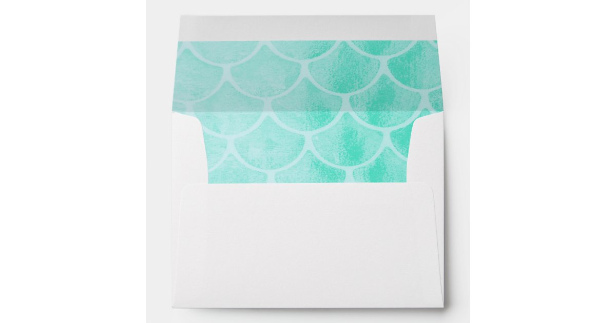 Aqua Mermaid Scales | Seashell Envelope | Zazzle