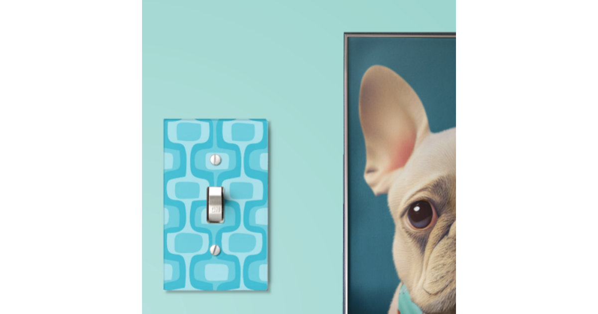 Aqua Mid-Century Modern Geometric Light Switch Cover | Zazzle