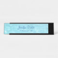Aqua Modern Elegant Blue Water Template Trendy Desk Name Plate | Zazzle